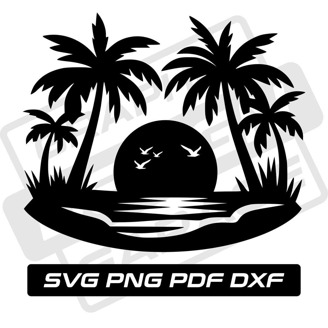 Beach Svg - Pdf - Png - Dxf - Vacation - Palm Trees - Commercial Use ...