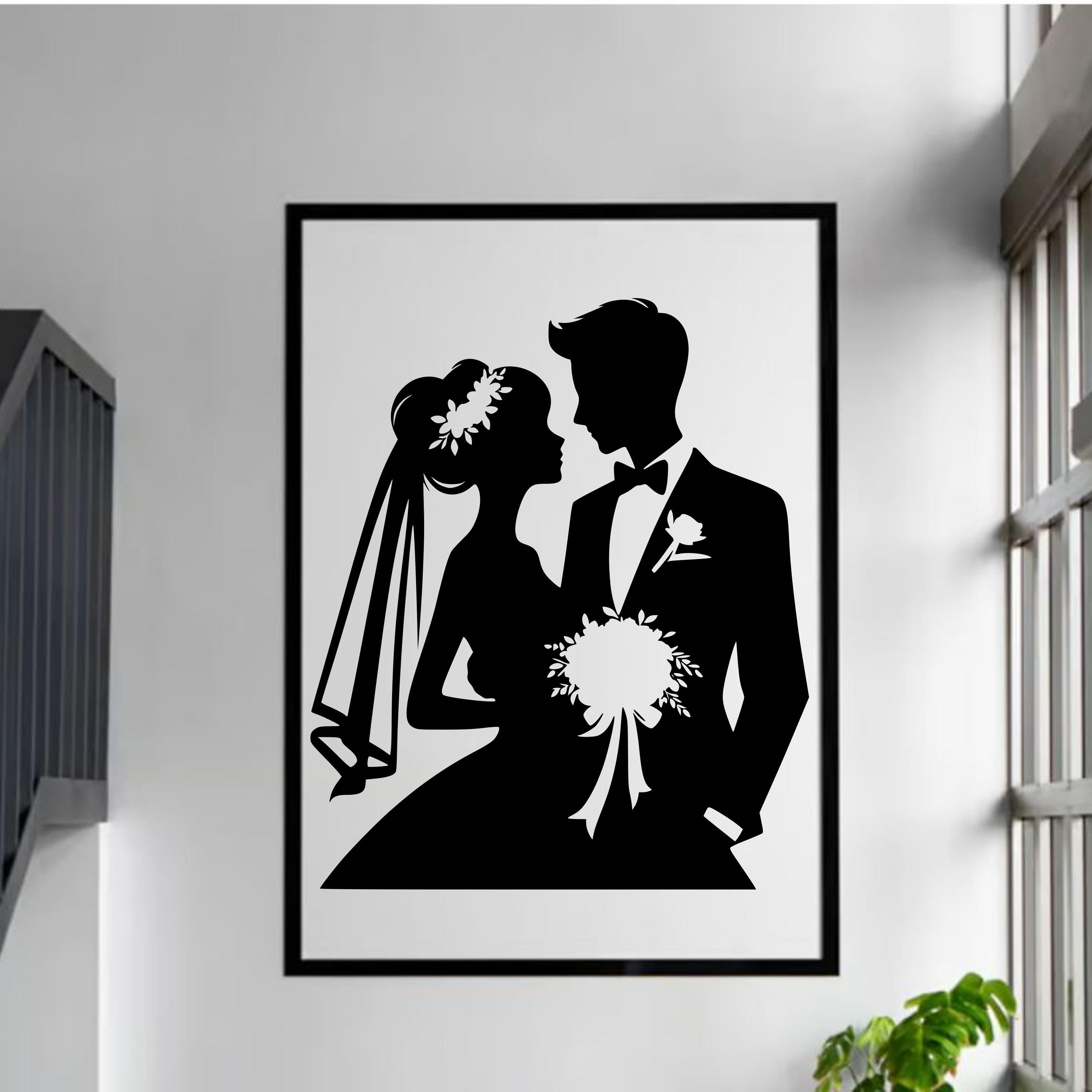 Bride and Groom Svg - Pdf - Png - Dxf - Wedding Couple - Commercial Use ...
