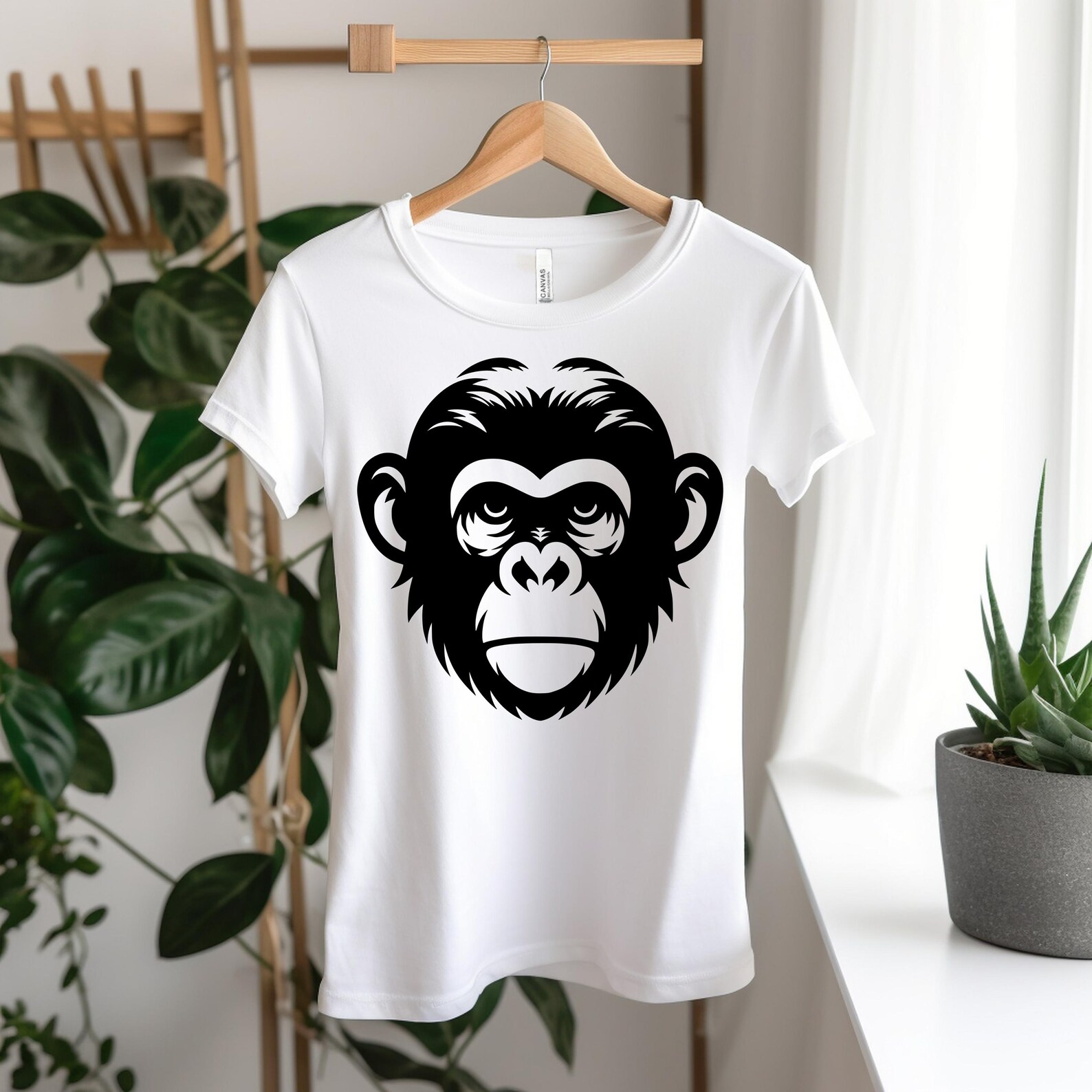 Monkey Head Svg - Pdf - Png - Dxf - Monkey Face - Monkey Silhouette ...