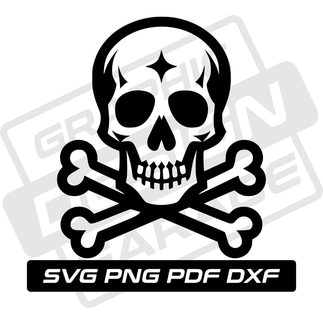 Skull and Crossbones Svg - Pdf - Png - Dxf - Skeleton - Commercial Use ...