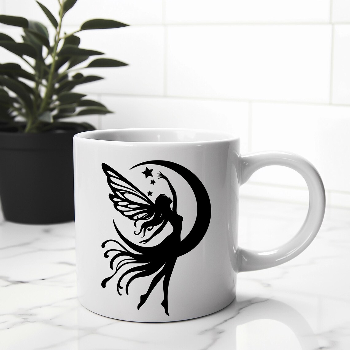 Fairy Svg - Pdf - Png - Dxf - Fairy Silhouette - Commercial Use - Moon ...