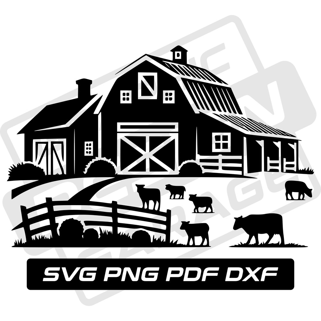 Farmhouse Svg - Pdf - Png - Dxf - Barn - Country Farm - Commercial Use ...
