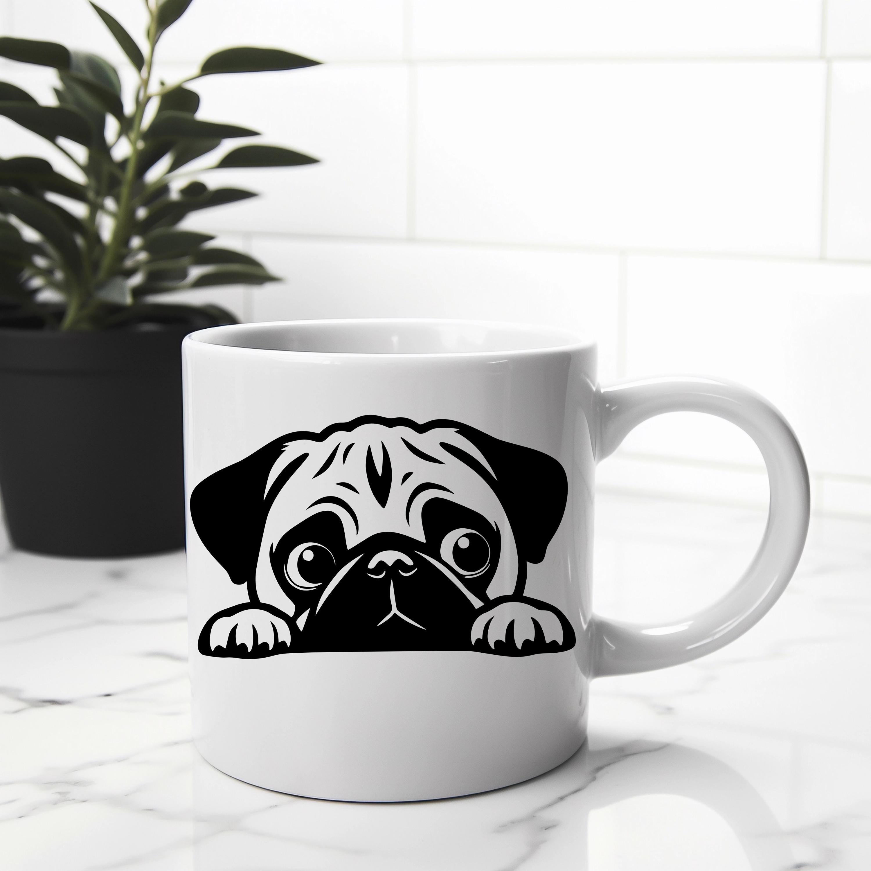 Peeking Pug Svg - Pdf - Png - Dxf - Pug Silhouette - Peeping Pug ...