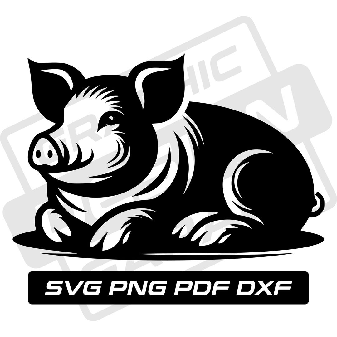 Pig Svg - Pdf - Png - Dxf - Piglet - Pig Silhouette - Commercial Use ...