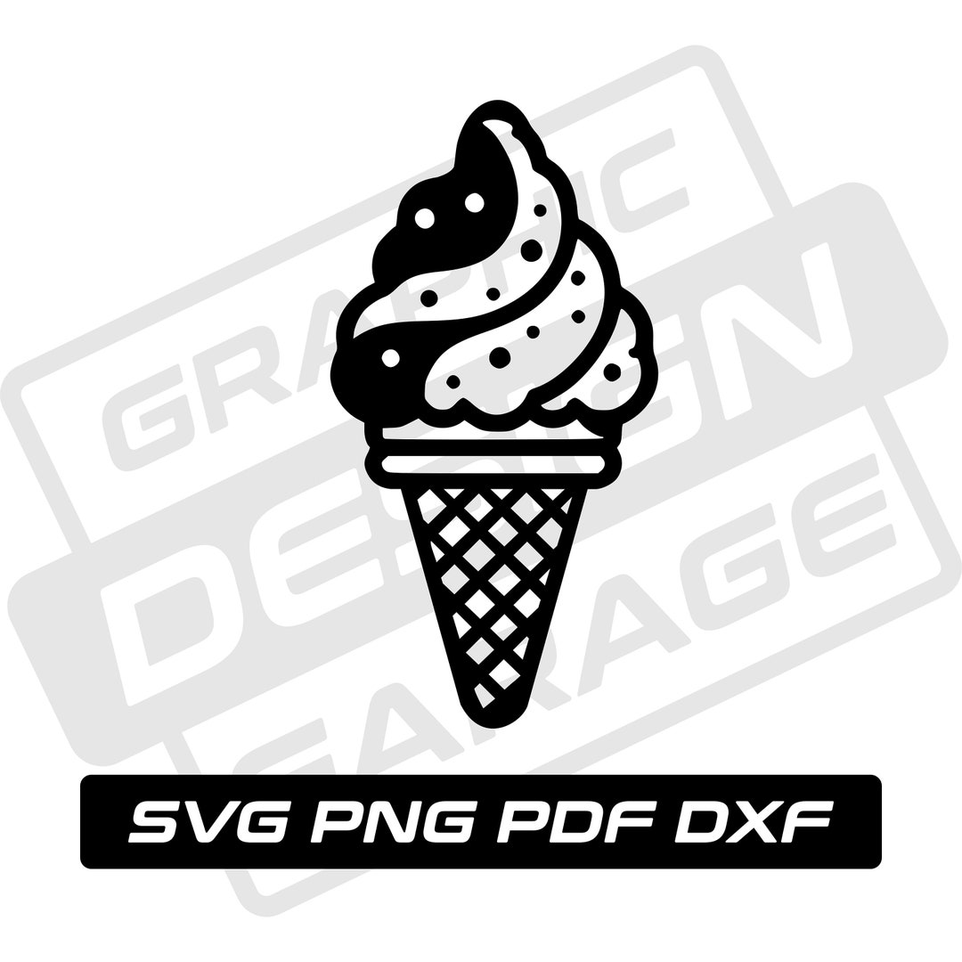 Ice Cream Svg - Pdf - Png - Dxf - Ice Cream Cone - Dessert - Commercial ...