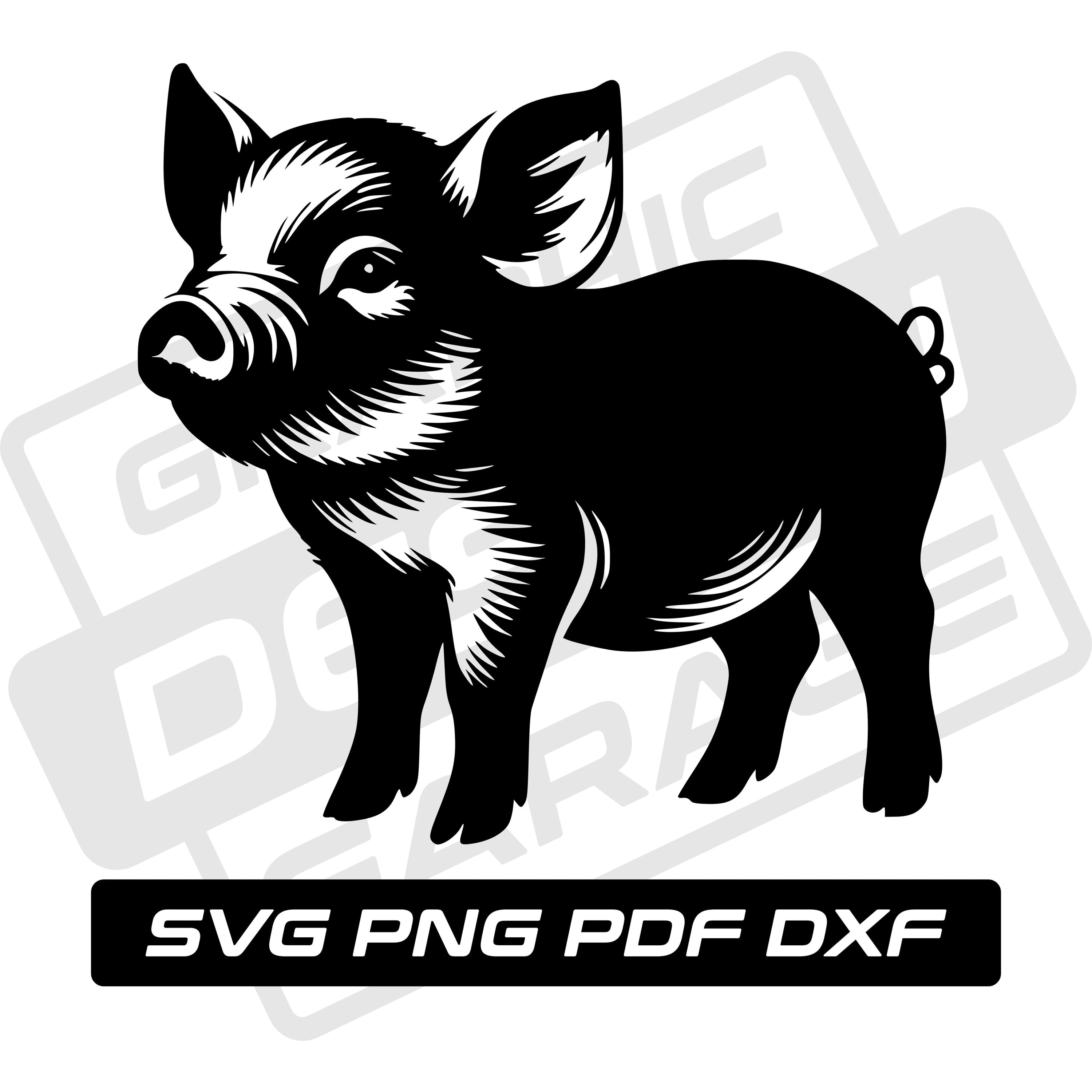 Pig Svg - Pdf - Png - Dxf - Piglet - Pig Silhouette - Commercial Use ...