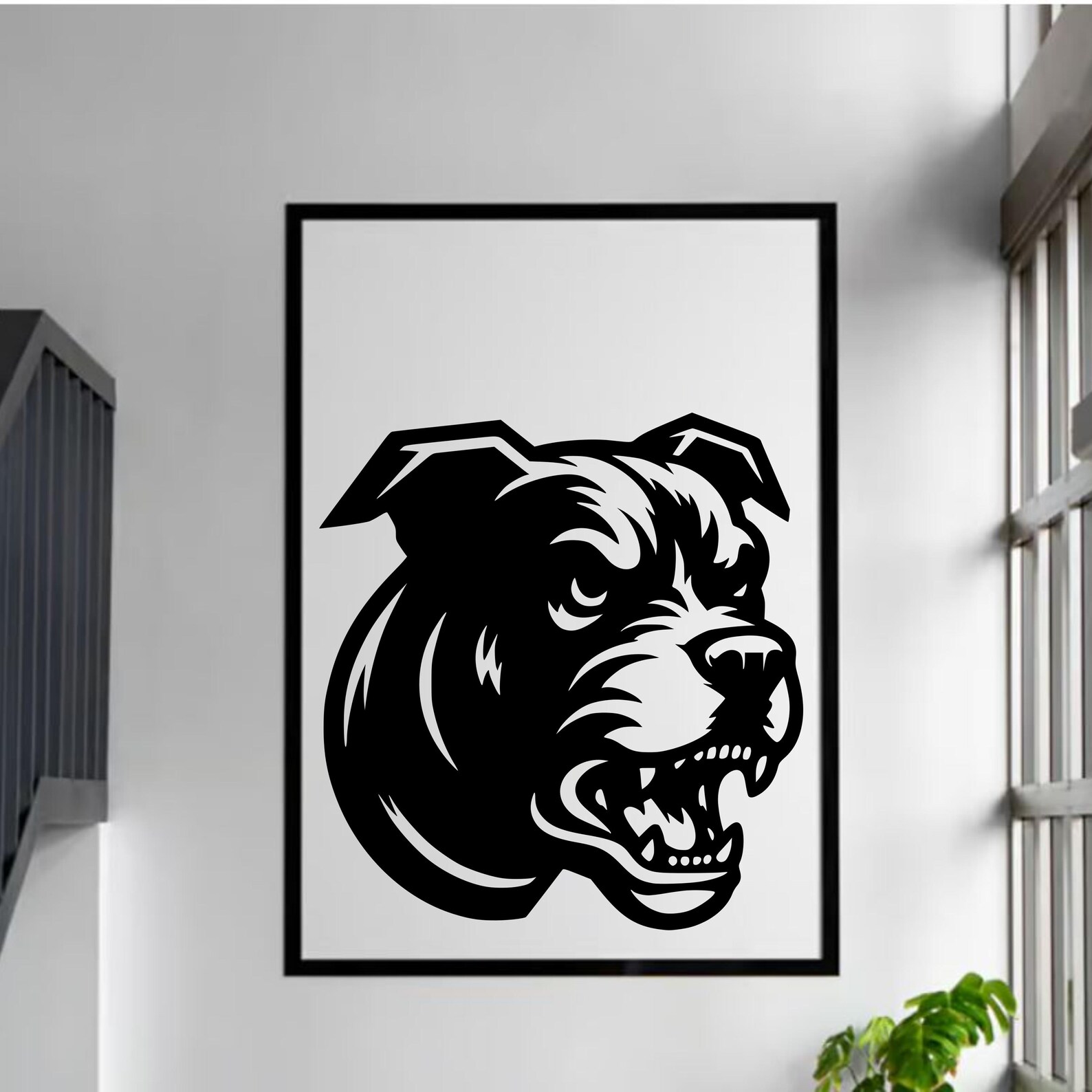 Angry Dog Svg - Pdf - Png - Dxf - Angry Dog Head - Dog Silhouette ...