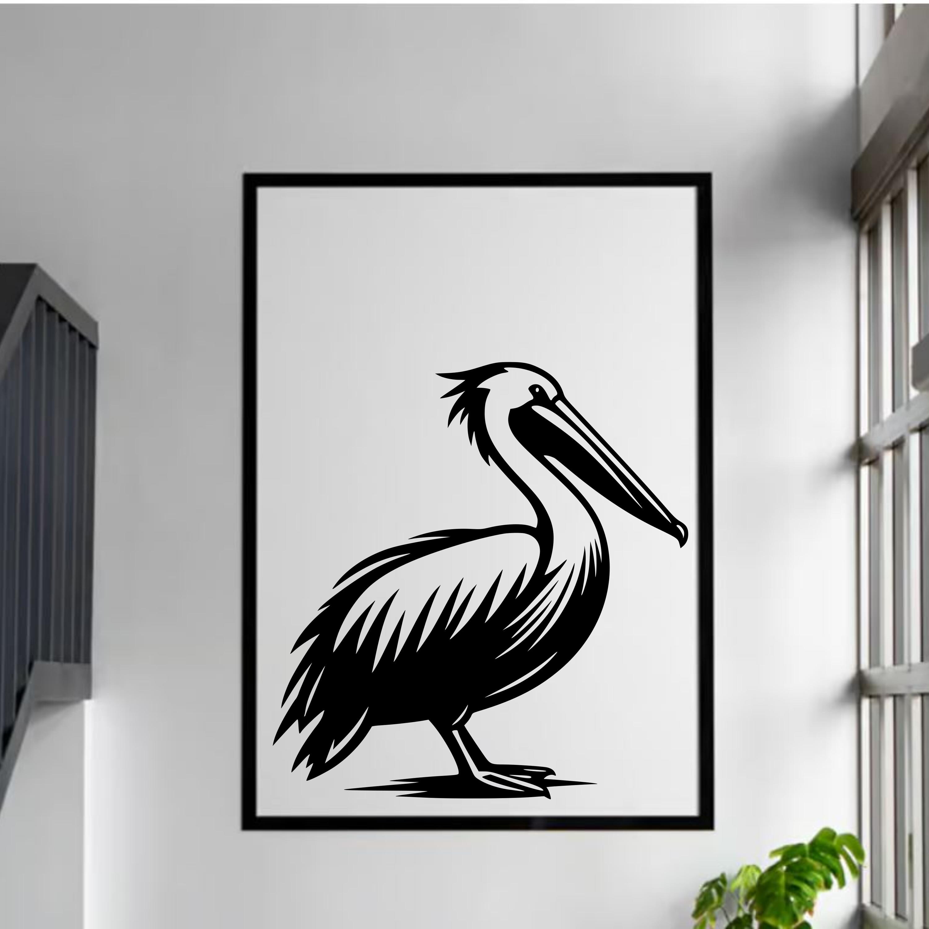 Pelican Svg - Pdf - Png - Dxf - Sea Bird - Pelican Silhouette ...