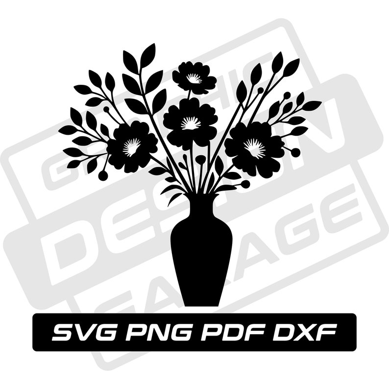 Flower Vase Svg - Pdf - Png - Dxf - Flowers - Commercial Use - Flower ...