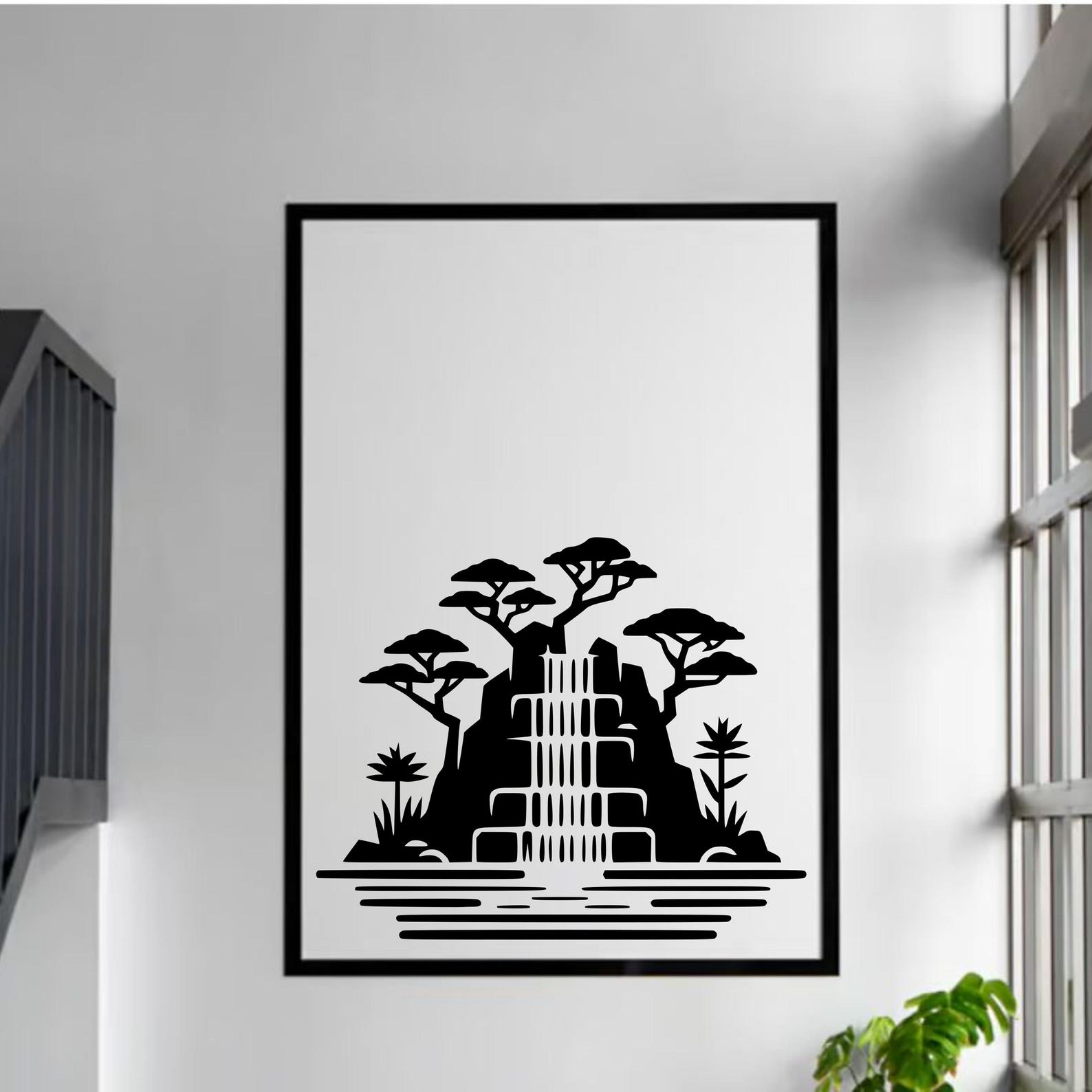 Waterfall Svg - Pdf - Png - Dxf - Water Feature - Commercial Use ...