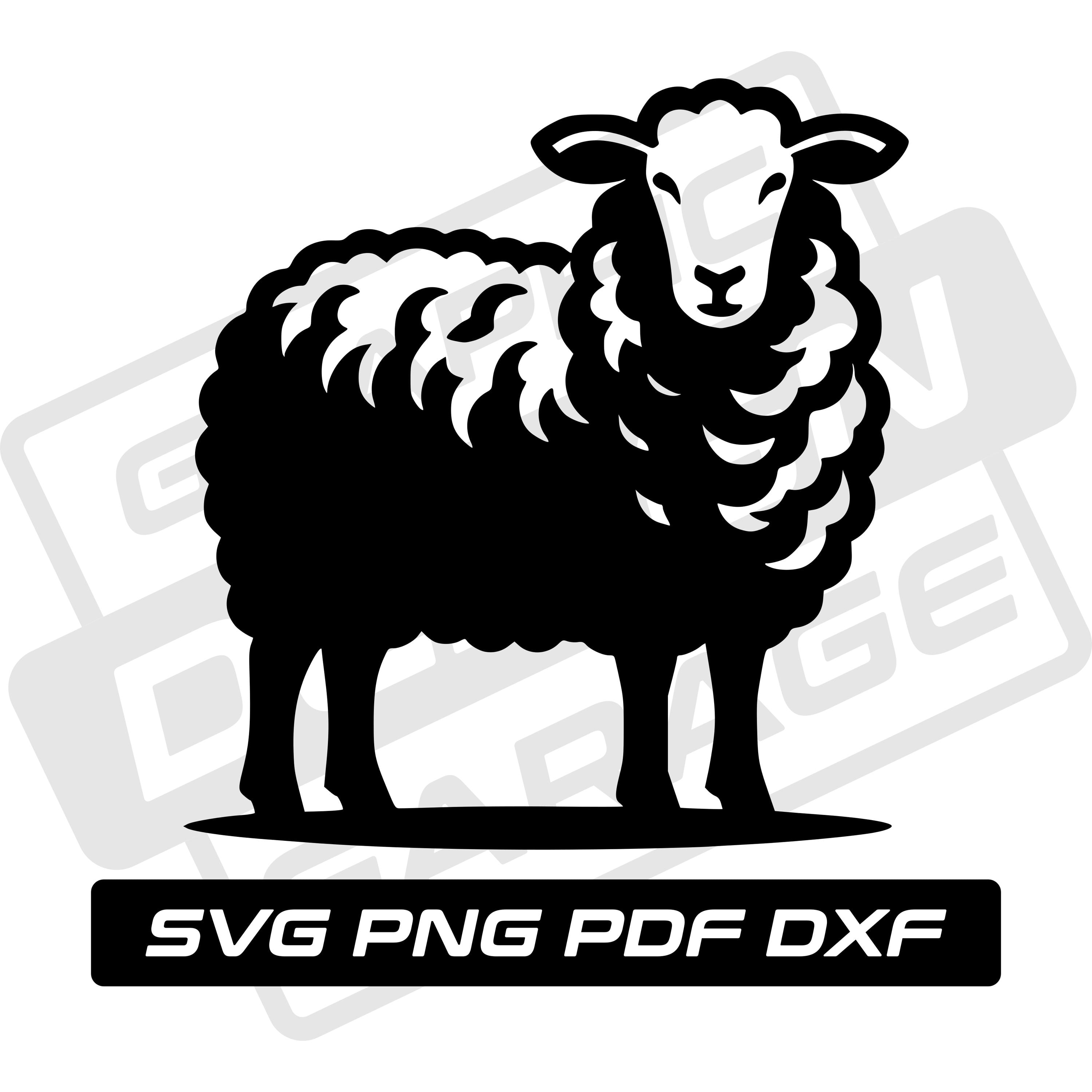 Sheep Svg - Pdf - Png - Dxf - Lamb - Sheep Silhouette - Commercial Use ...