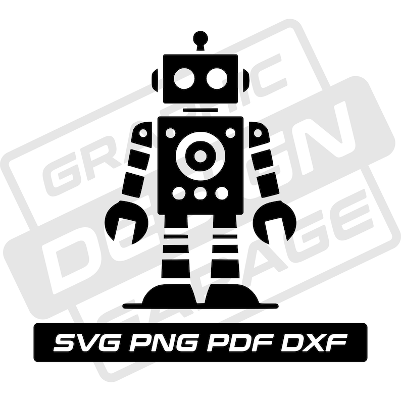 Robot Svg - Pdf - Png - Dxf - Machine Robot - Commercial Use - Robotics ...