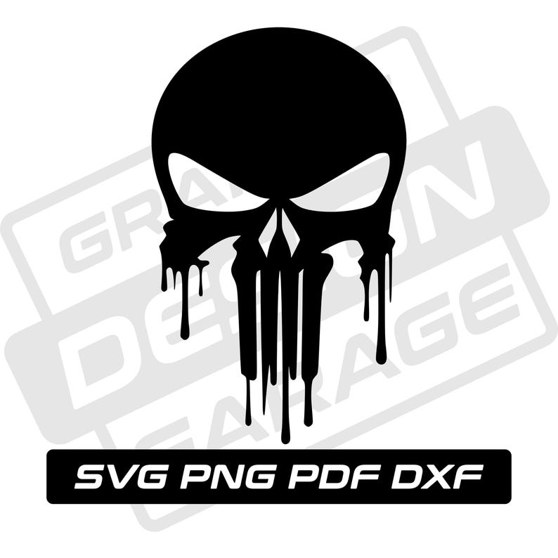 Punisher Skull Svg - Pdf - Png - Dxf - Skeleton - Commercial Use ...