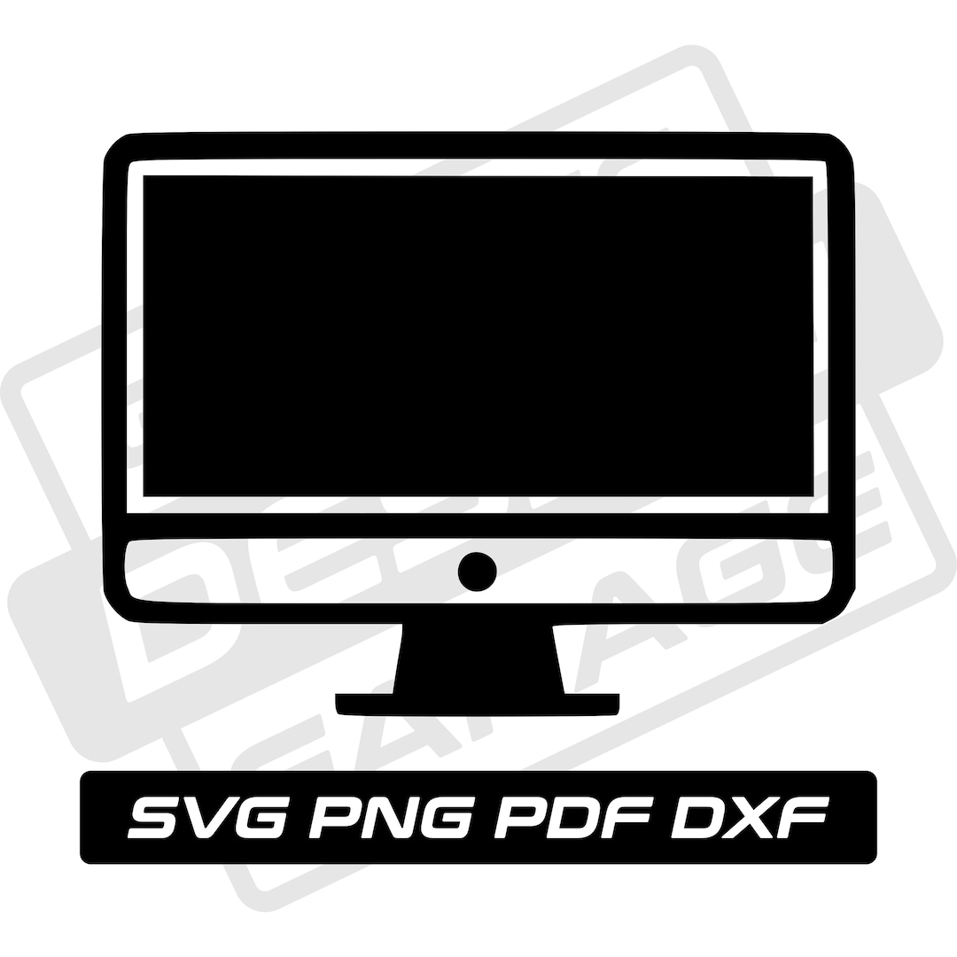 Computer Monitor Svg - Pdf - Png - Dxf - Desktop Computer - Commercial ...