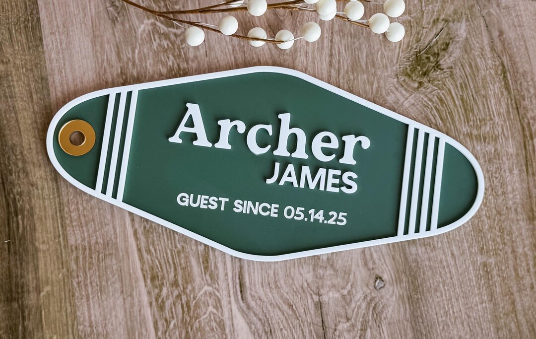 Custom Baby Name Plaque | Vintage Motel Style Baby Keepsake ...