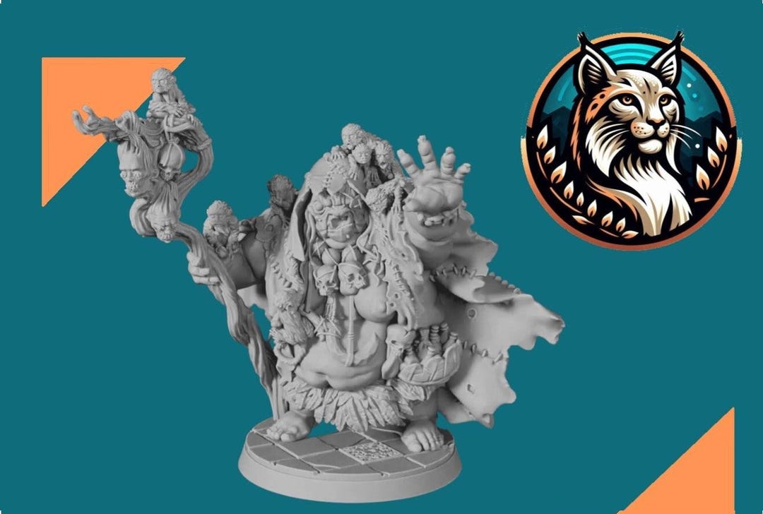 Wizard Ogre / Premium 3D Printed Fantasy Tabletop Miniature 28mm 32mm ...