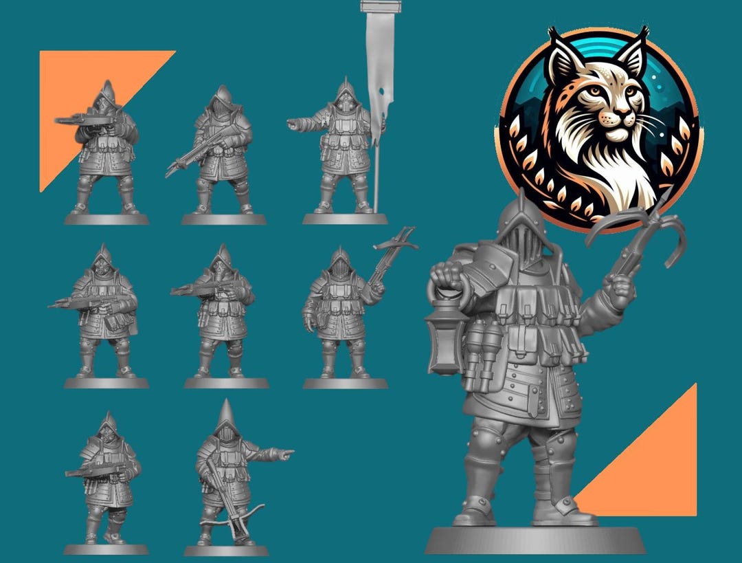 Crossbow Mage Hunters 9 Units / Trench Crusade Proxy / Premium 3D ...