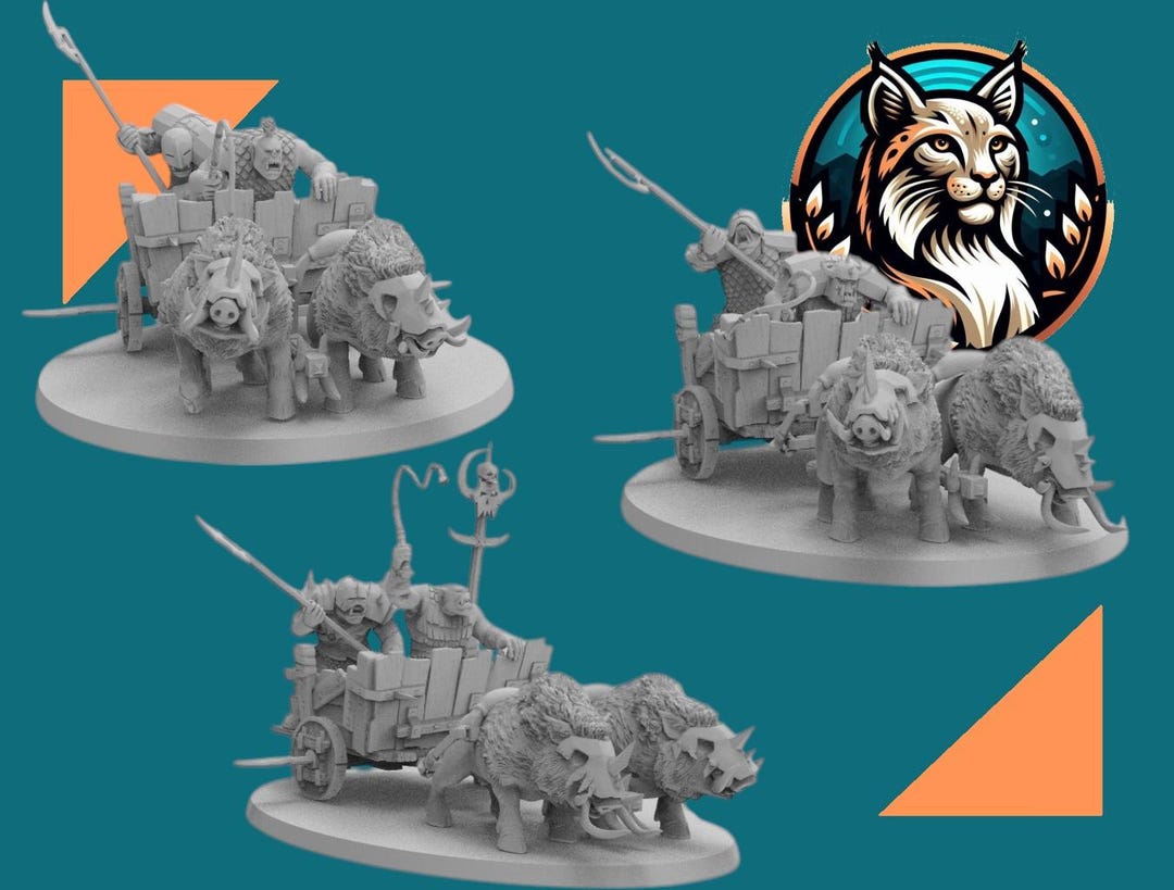 Ork Boar Chariot / Premium 3D Printed Fantasy Tabletop Miniature 28mm ...