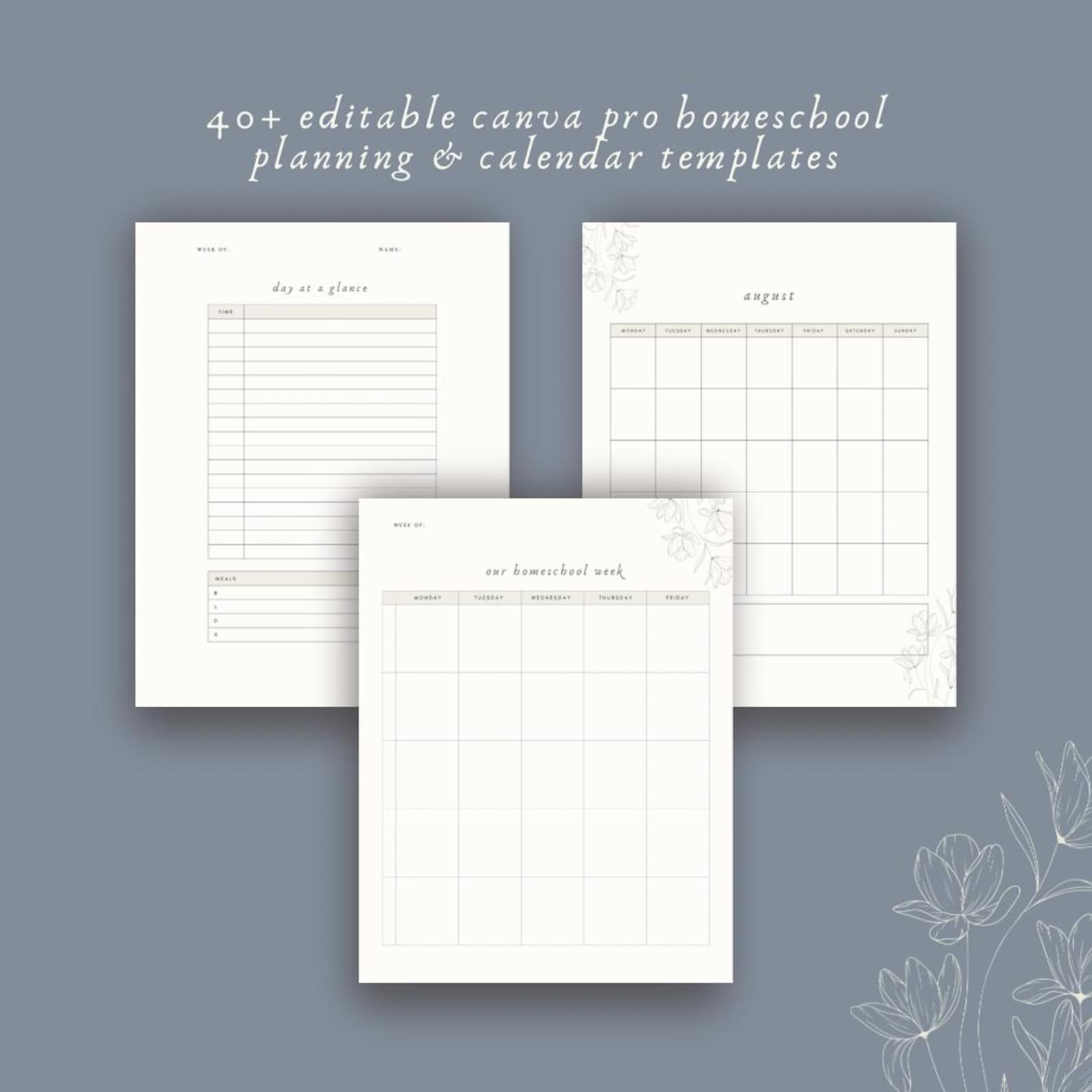 Homeschool Planner | Charlotte Mason-inspired | Canva Pro Templates - Etsy
