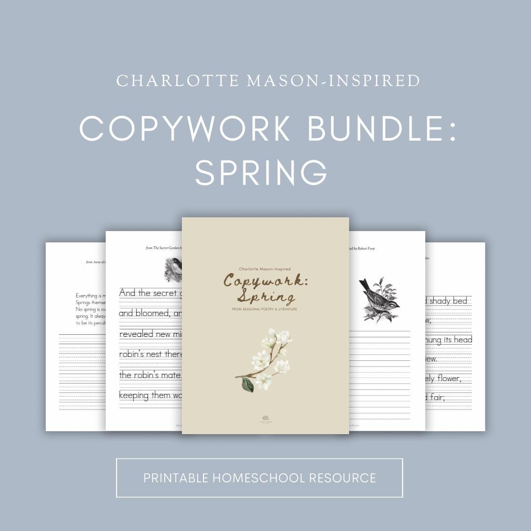 Copywork Bundle: Spring | Charlotte Mason-inspired - Etsy