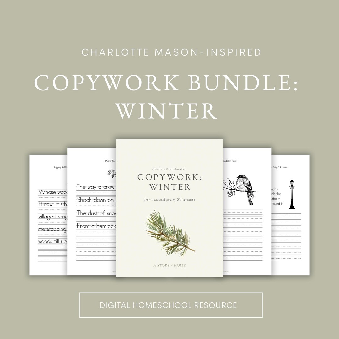 Copywork Bundle: Winter Charlotte Mason-inspired - Etsy