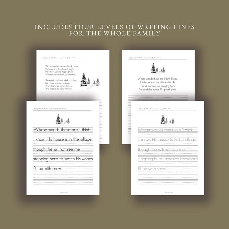 Copywork Bundle: Winter | Charlotte Mason-inspired - Etsy