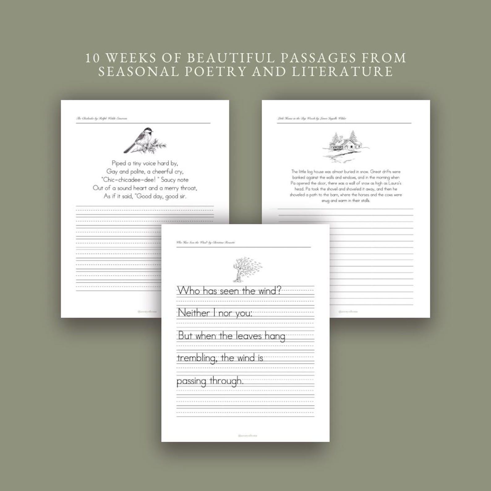 Copywork Bundle: Winter | Charlotte Mason-inspired - Etsy