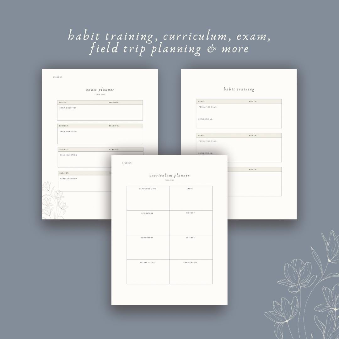 Homeschool Planner | Charlotte Mason-inspired | Canva Pro Templates - Etsy