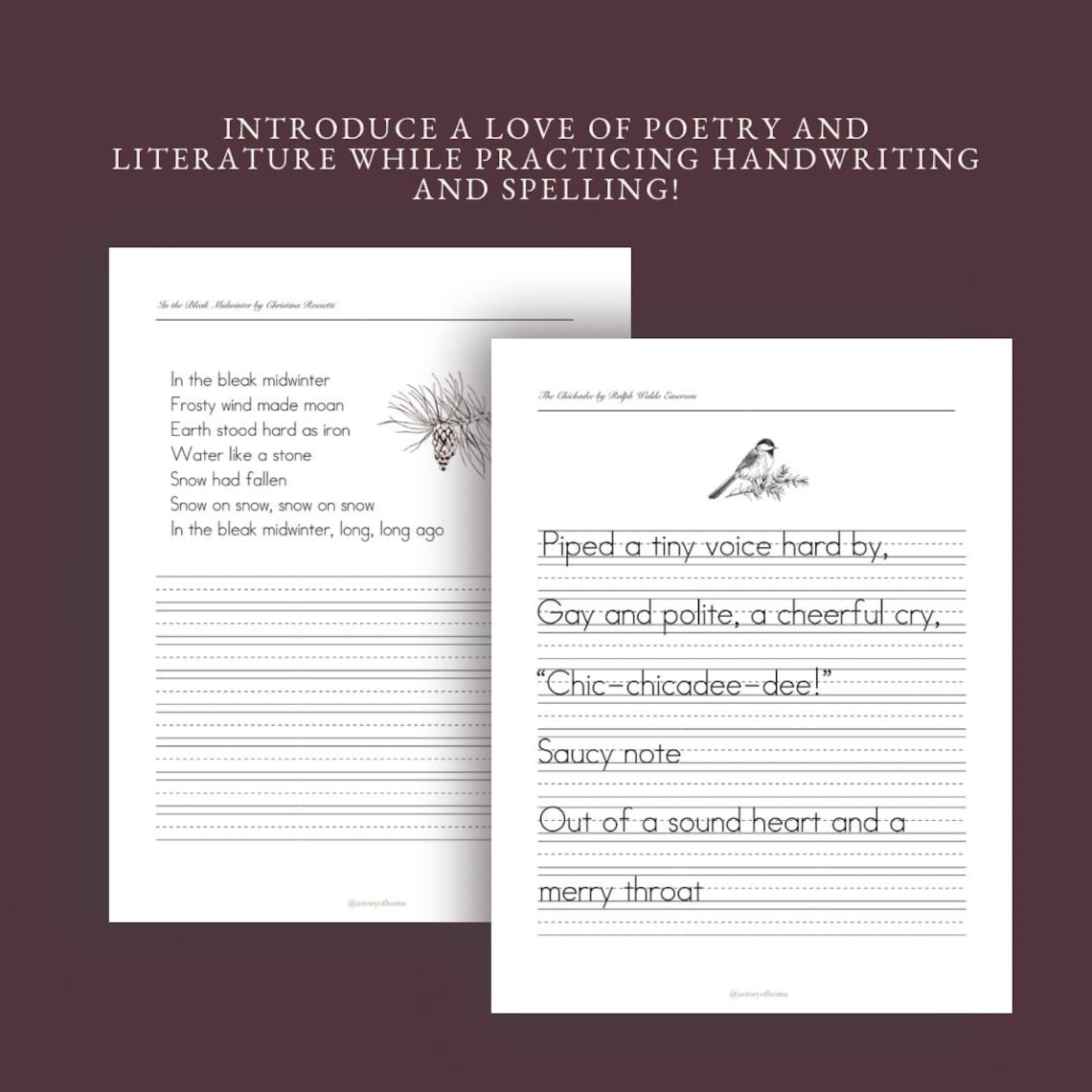 Copywork Bundle: Winter | Charlotte Mason-inspired - Etsy