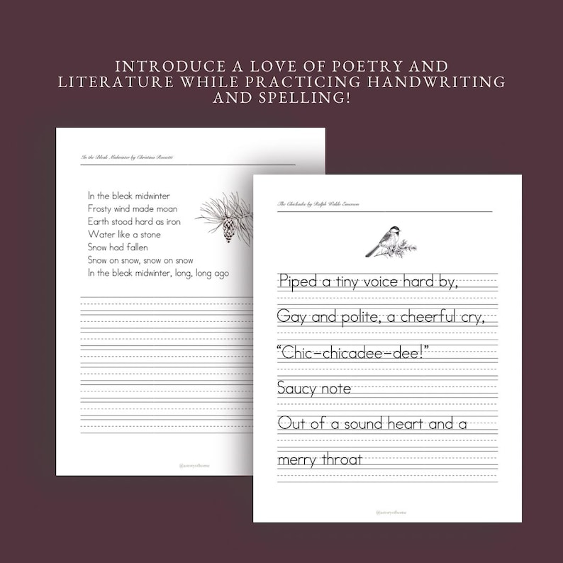 Copywork Bundle: Winter | Charlotte Mason-inspired - Etsy