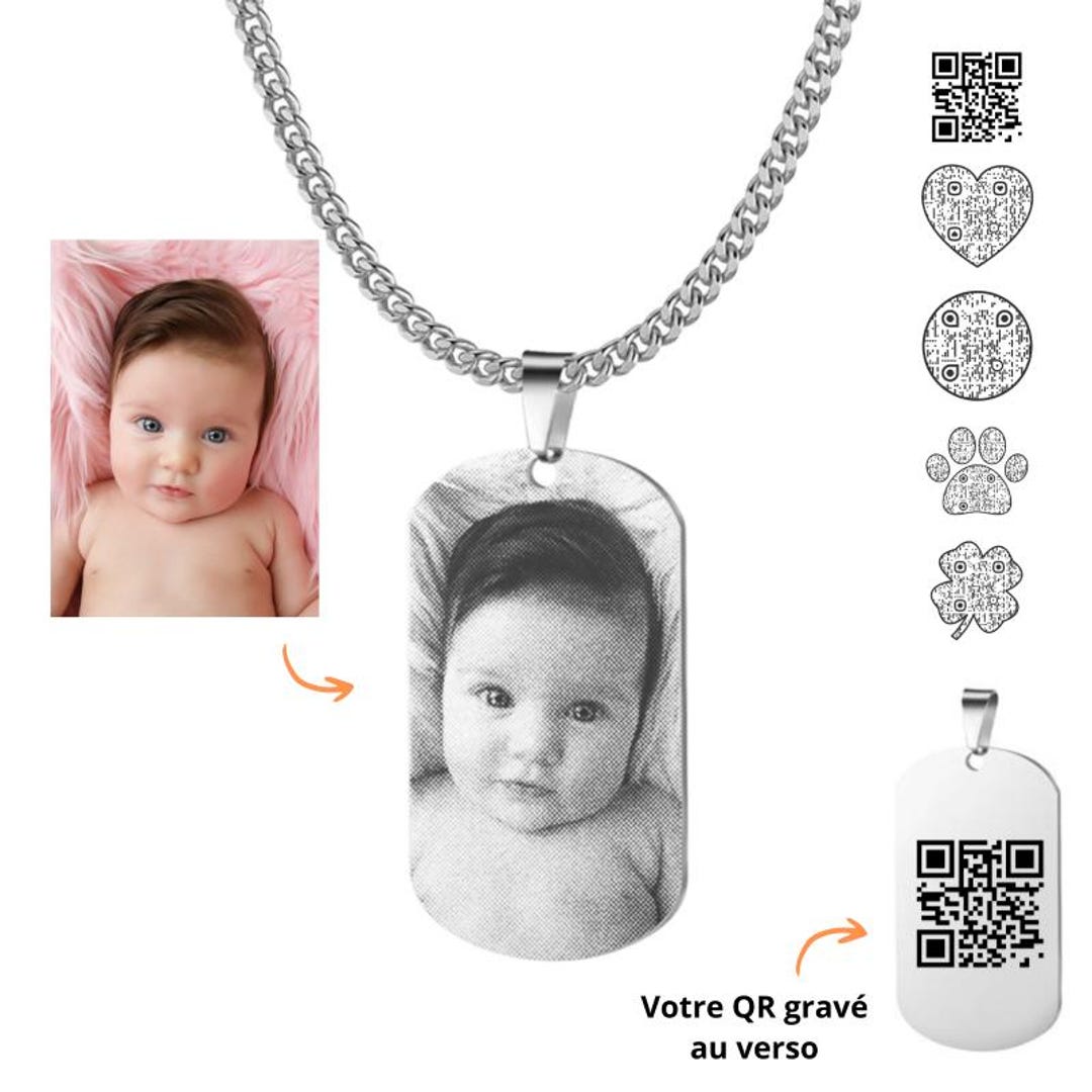 Personalized Jewelry With Engraved Photo and QR Code – Engraved ...