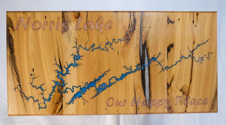 Custom, Made-to-order Wood Wall Art With Epoxy Inlay | Unique Lake Gift ...