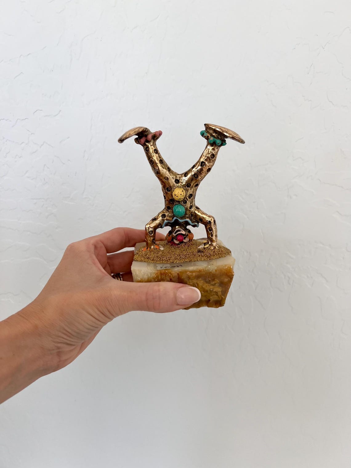 Ron Lee Clown Handstand Vintage Brass Decorative Figurine Heavy Marble ...
