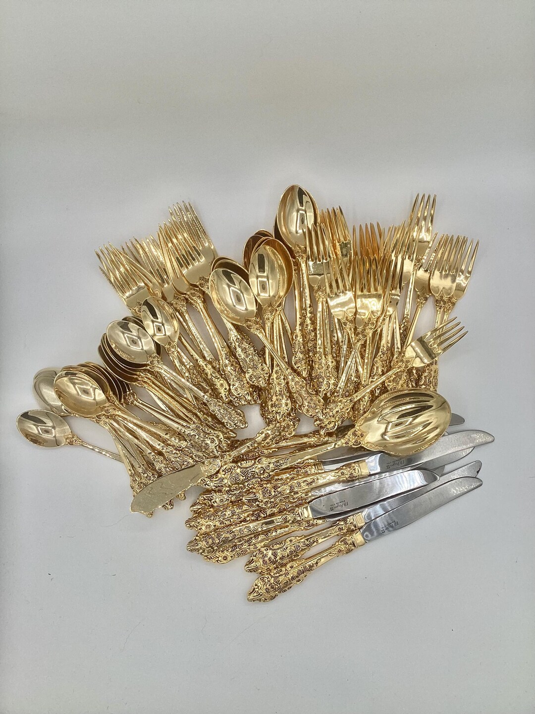 Vintage FB Roger’s 86 Piece Golden Grand Antique Regency Flatware Set ...