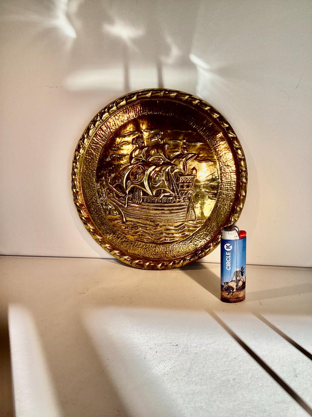 Copper Sailing Ship Plate Peerage Hanging Decorative Home and Living ...