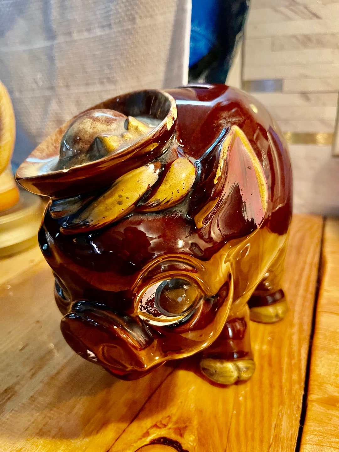 Vintage Piggy Bank Japan Vintage 1970s Piggy Bank Collection Pottery ...