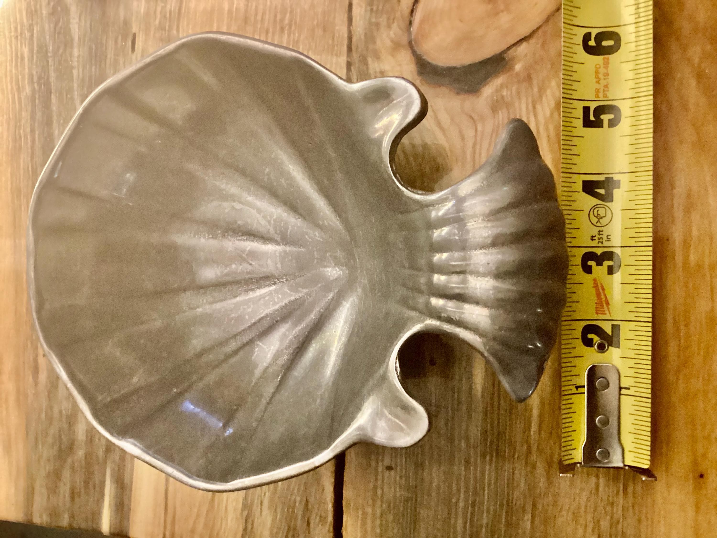 Pewter Seashell Bowl Home Bedroom Bathroom Beach Decor Jewelry Holder ...