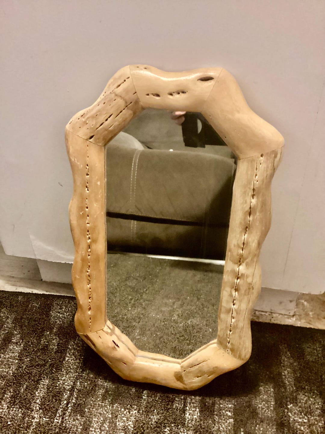 Cactus Wood Framed Mirror Wall Accent Home Decor Southwest Living Room ...