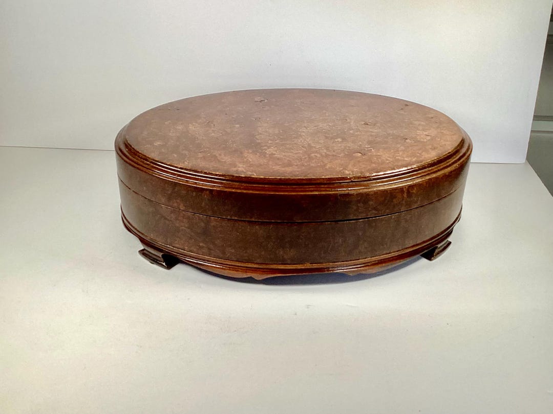 Vintage Oval Footed Wooden Box With Lid Storage and Organization Home ...