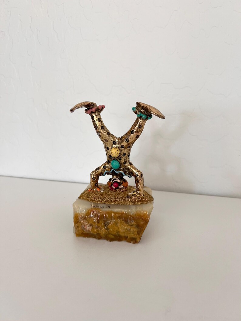 Ron Lee Clown Handstand Vintage Brass Decorative Figurine Heavy Marble ...