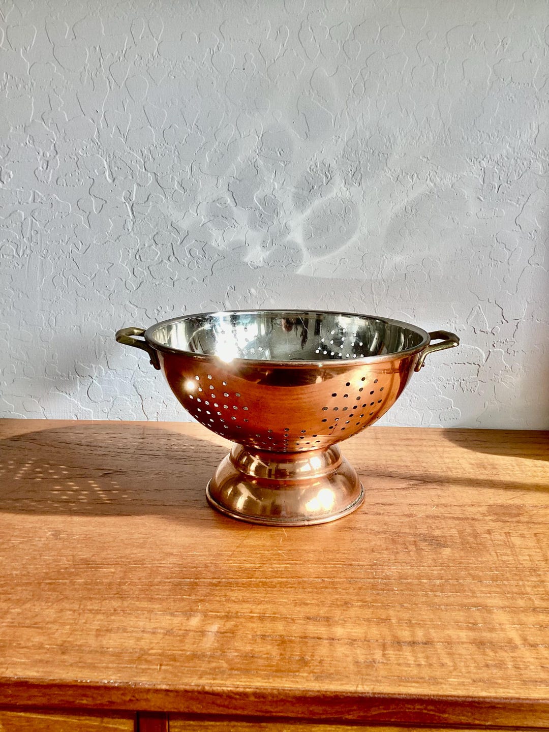 Vintage Copper Colander Strainer French Country Kitchen Decoration Home ...