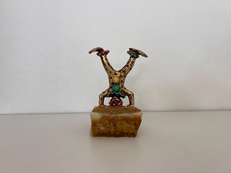 Ron Lee Clown Handstand Vintage Brass Decorative Figurine Heavy Marble ...