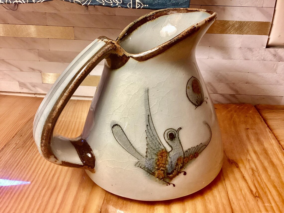 Tonala Stoneware Pitcher Pottery Home Kitchen Table Decor Kitchenware ...