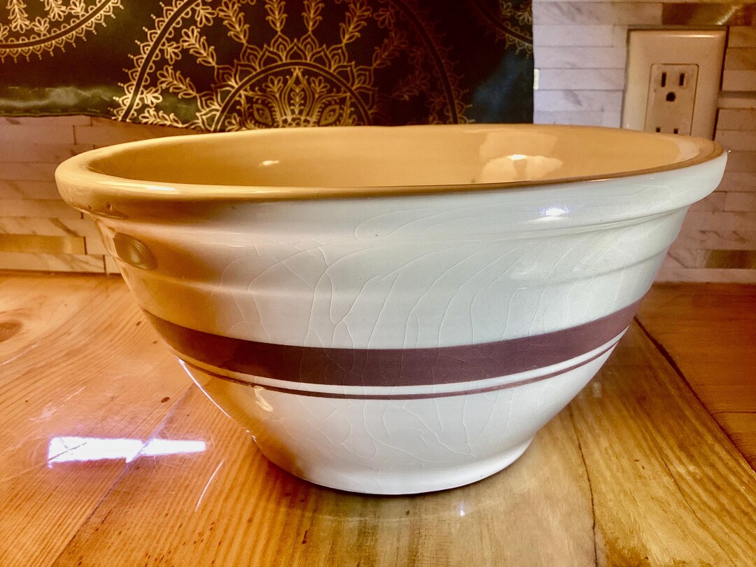 Mccoy Pottery Bread Bowl 10 Stone Craft Home Kitchen Mixing Bowls ...