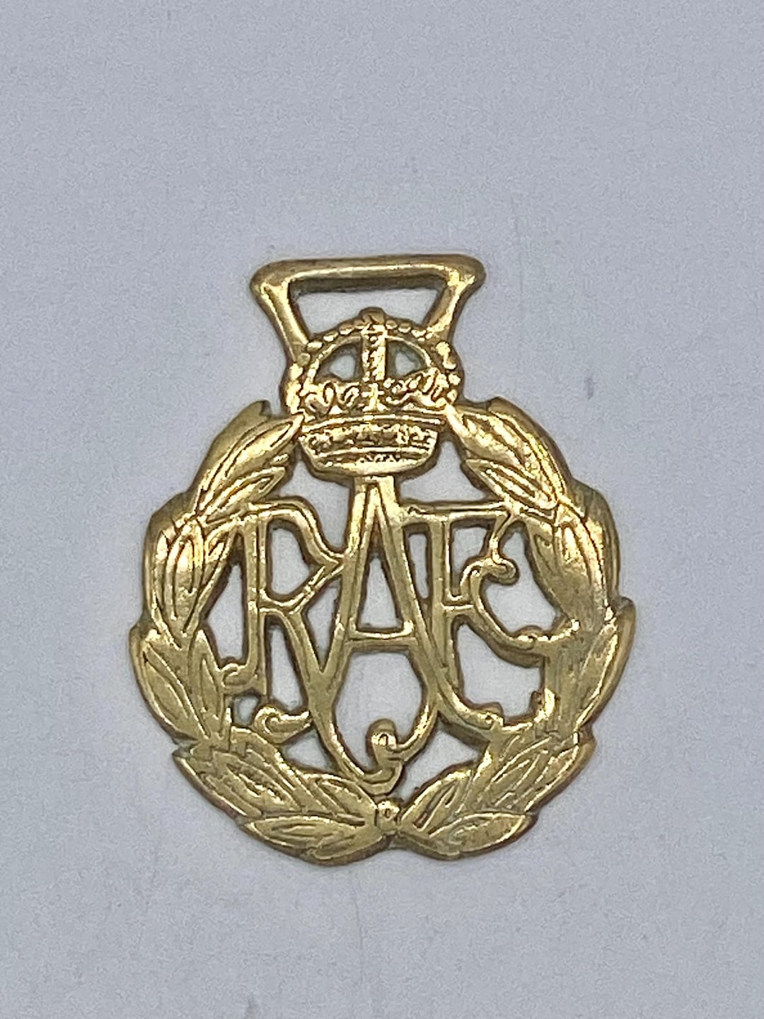 Vintage Brass English Horse Harness Medallion Royal Air Force Emblem ...