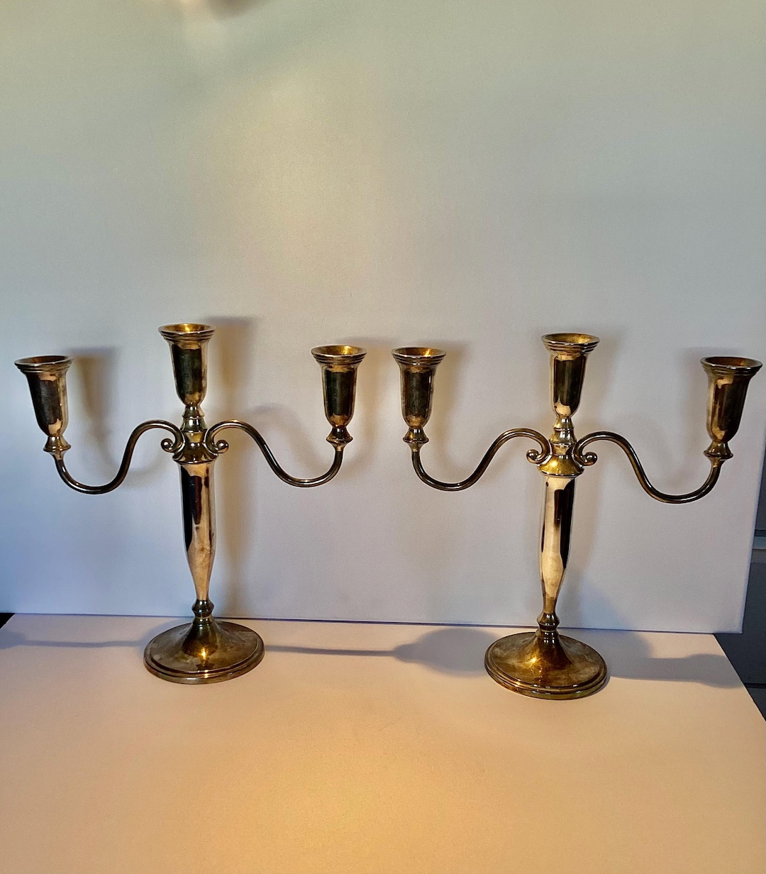 Godinger Candelabras Silverplated Candleholders Metal Candlesticks Home ...