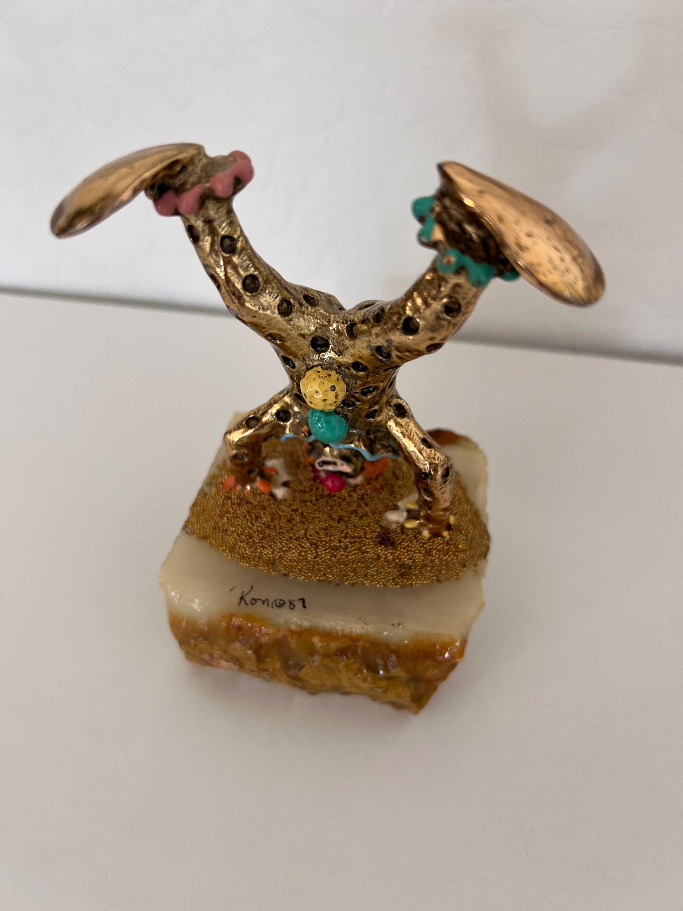 Ron Lee Clown Handstand Vintage Brass Decorative Figurine Heavy Marble ...