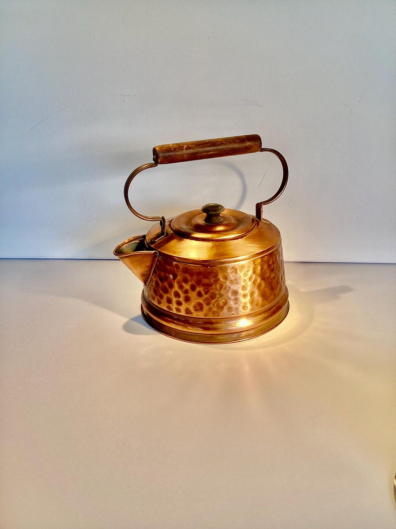Gregorian Copper Tea Kettle Vintage Hammered Metal Decorative Pot Home ...