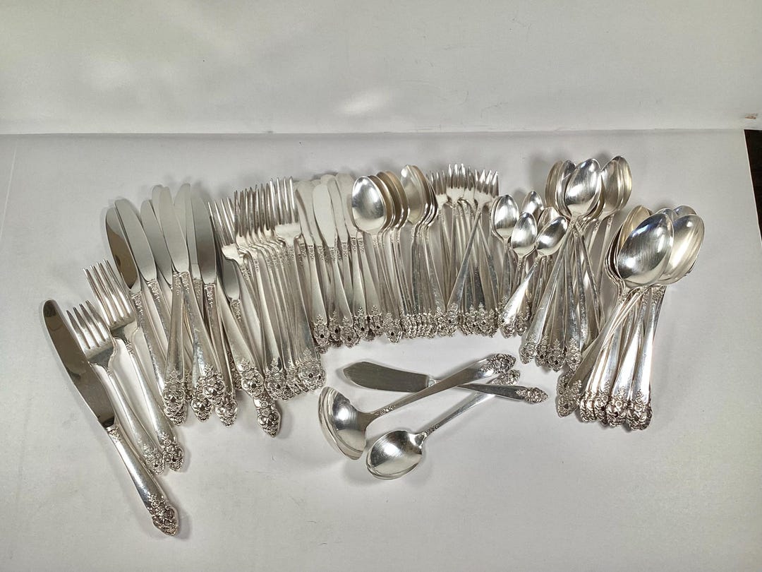 96 Piece Prestige Plate 1951 Distinction Flatware Set Vintage ...