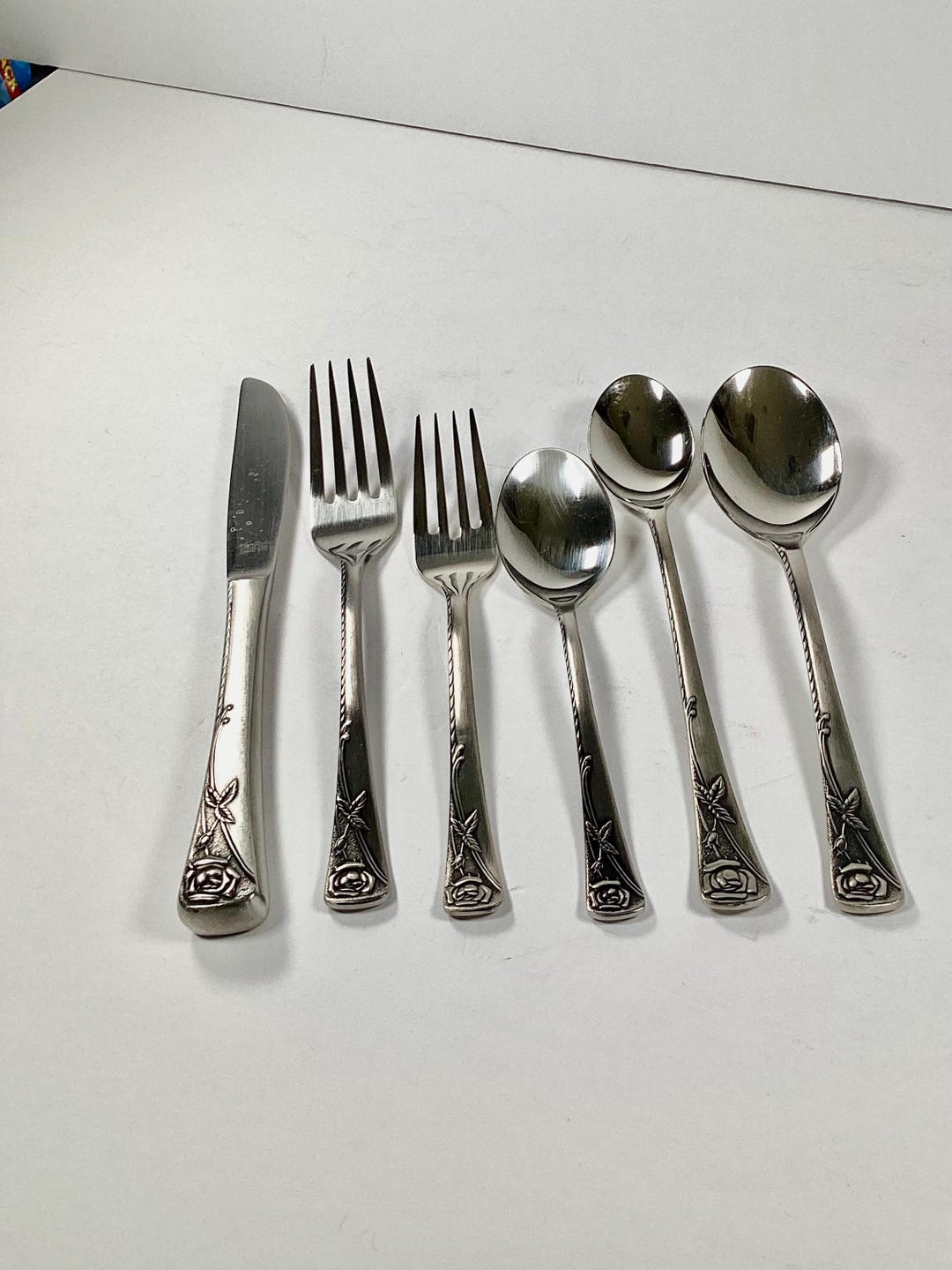Noritake “rosetta” 74 Piece Stainless Steel Flatware Set Vintage Made ...
